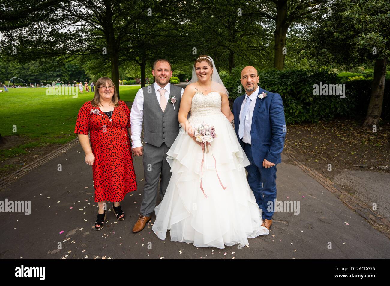 Post wedding ceremony pictures with guests, Floral Hall, Tunstall Park ...