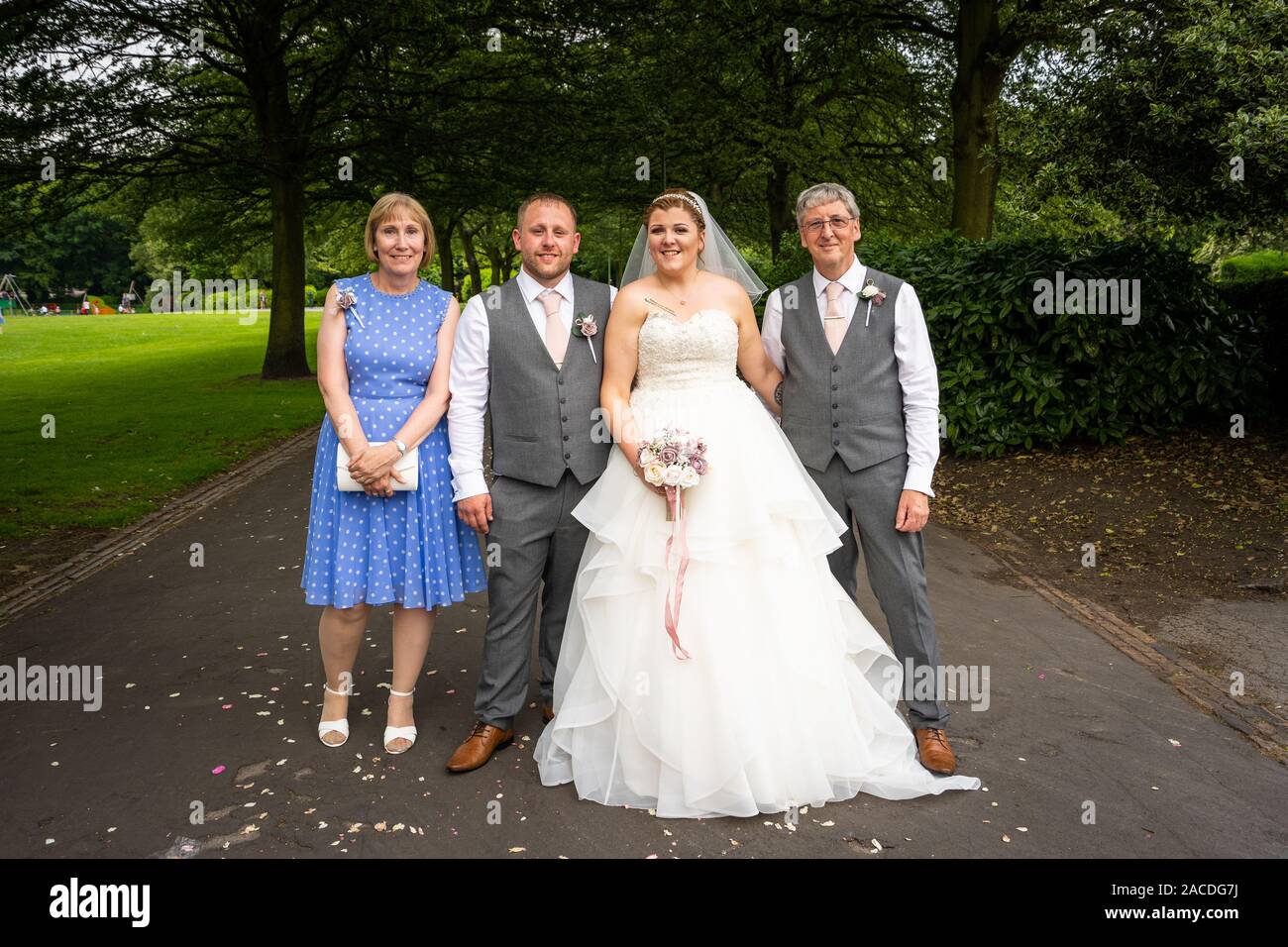 Post wedding ceremony pictures with guests, Floral Hall, Tunstall Park ...