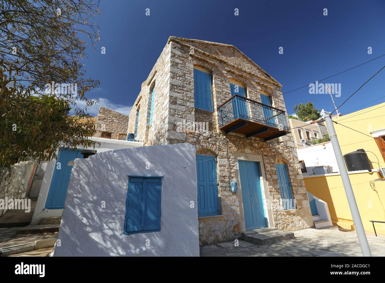 Traditional House in Symi Island in Greece Stock Photo - Alamy