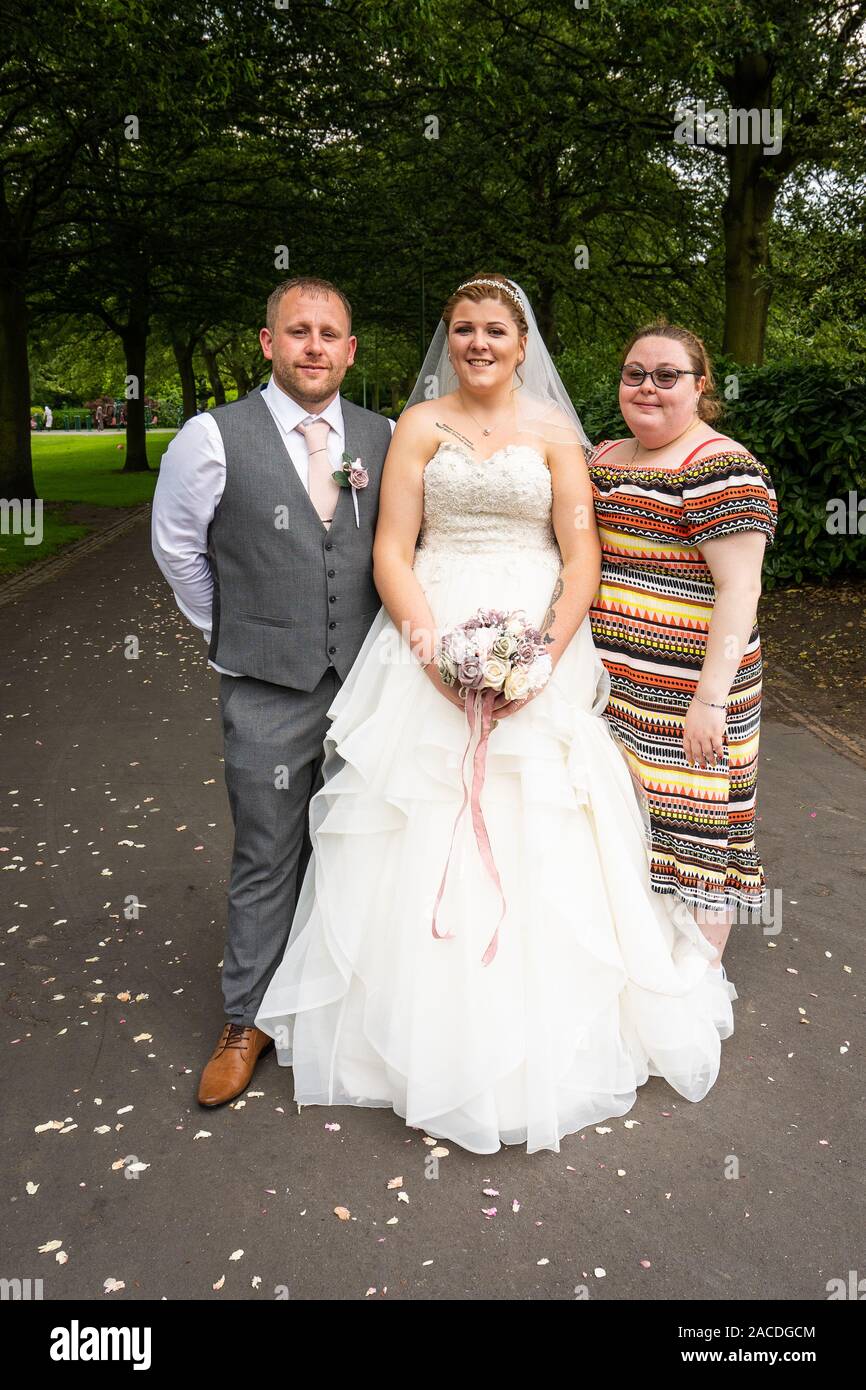 Post wedding ceremony pictures with guests, Floral Hall, Tunstall Park ...