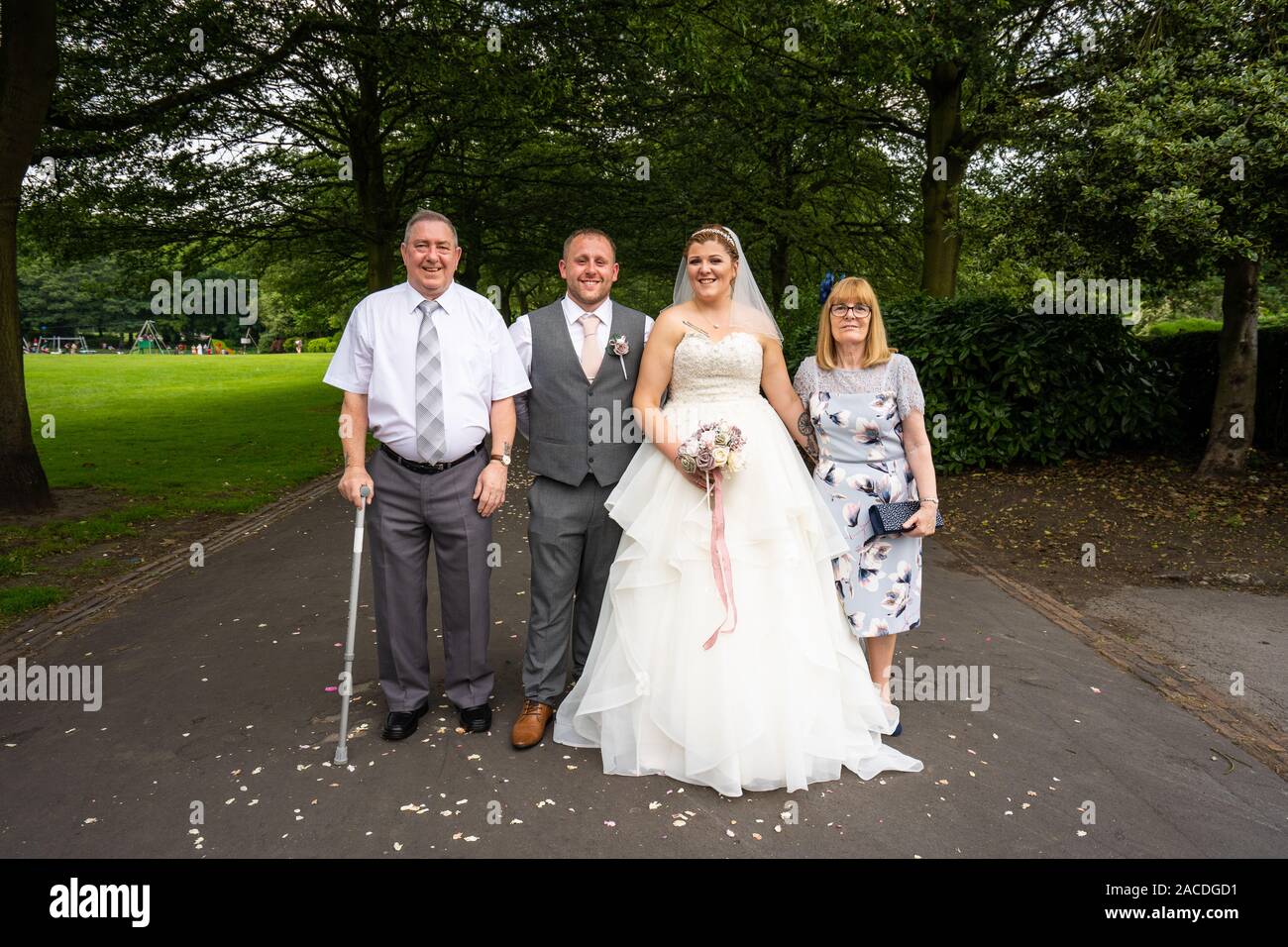 Post wedding ceremony pictures with guests, Floral Hall, Tunstall Park ...