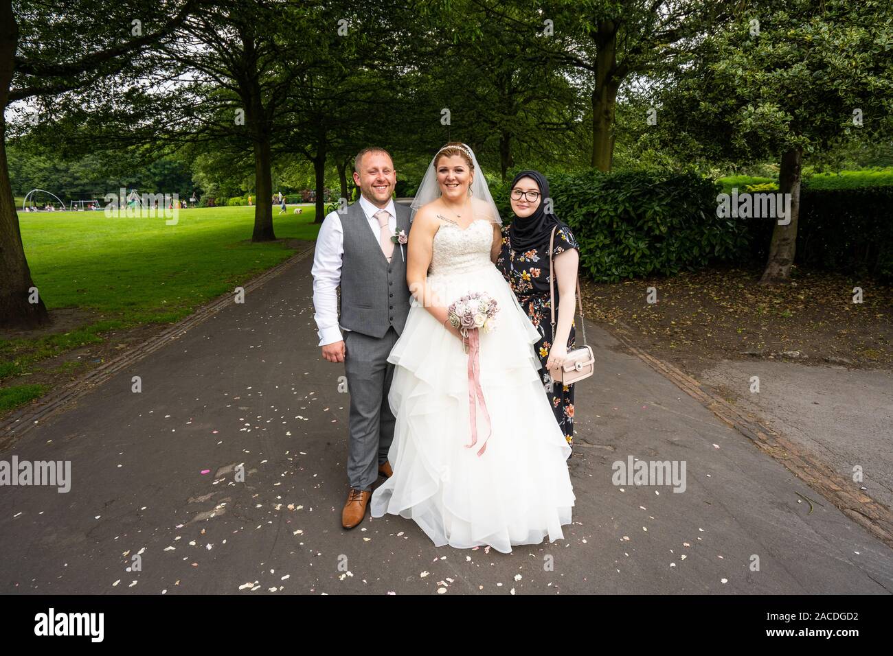 Post wedding ceremony pictures with guests, Floral Hall, Tunstall Park ...