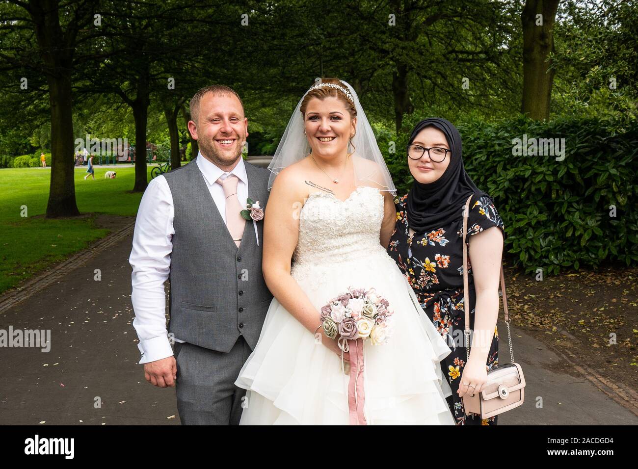 Post wedding ceremony pictures with guests, Floral Hall, Tunstall Park ...