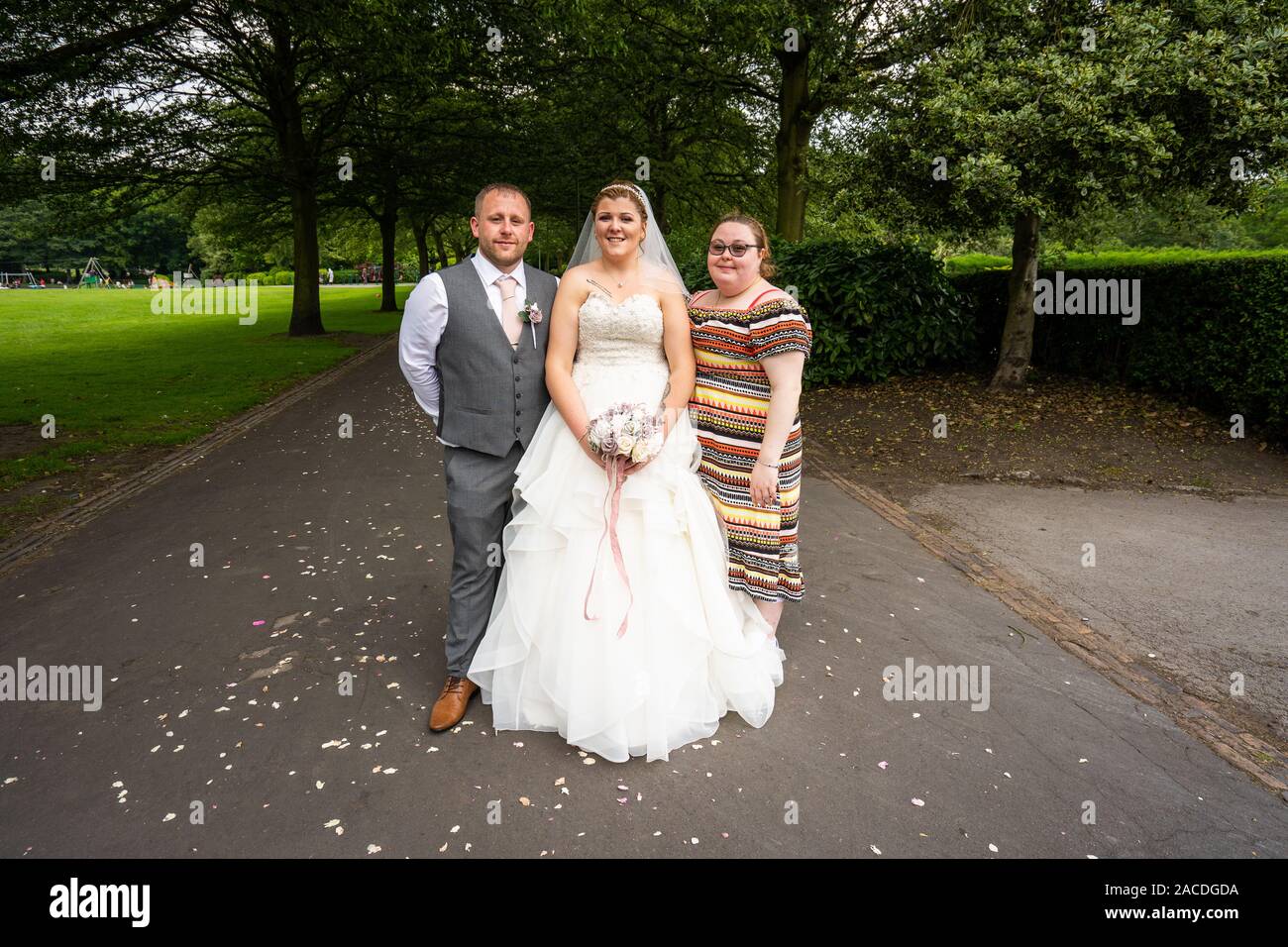 Post wedding ceremony pictures with guests, Floral Hall, Tunstall Park ...