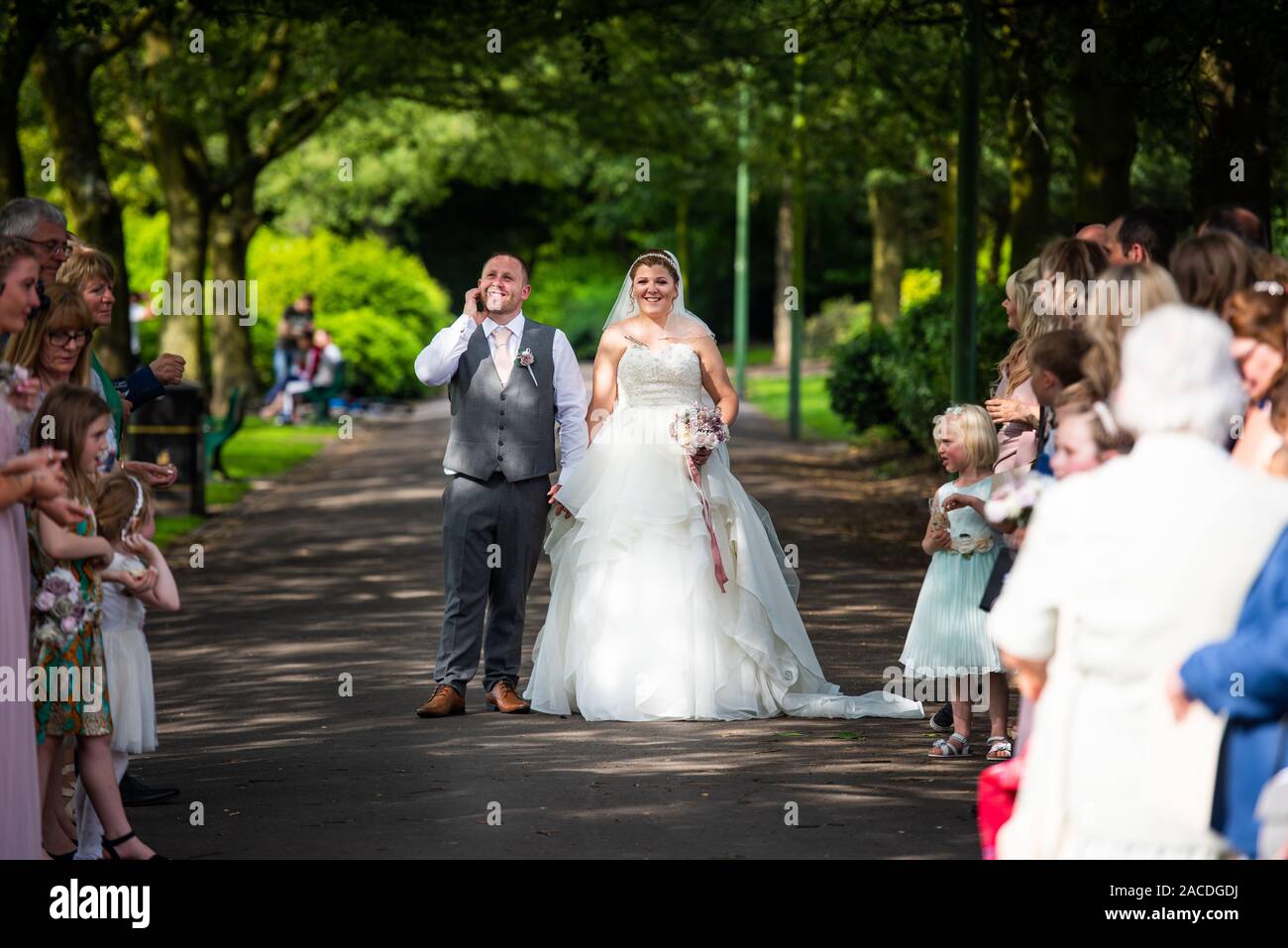 Post wedding ceremony pictures with guests, Floral Hall, Tunstall Park ...