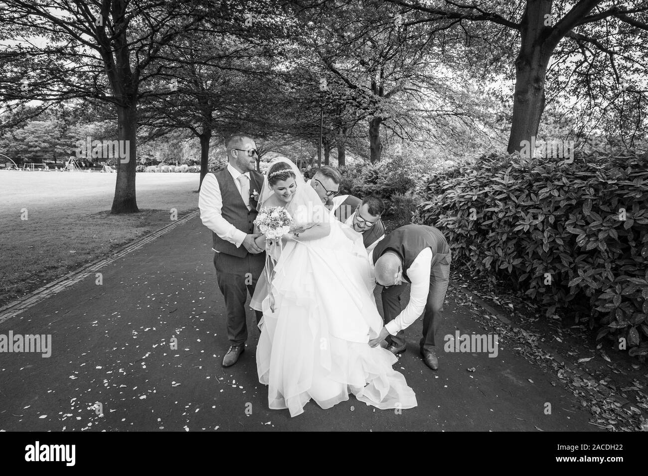 Post wedding ceremony pictures with guests, Floral Hall, Tunstall Park ...