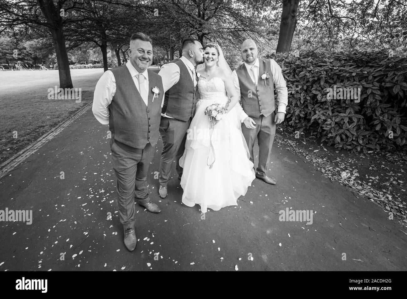 Post wedding ceremony pictures with guests, Floral Hall, Tunstall Park ...