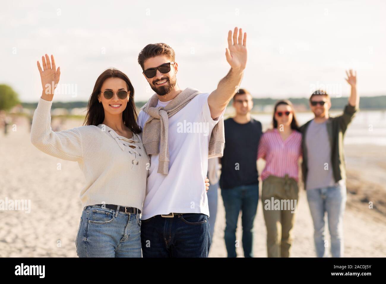 Man waving on beach hi-res stock photography and images - Alamy