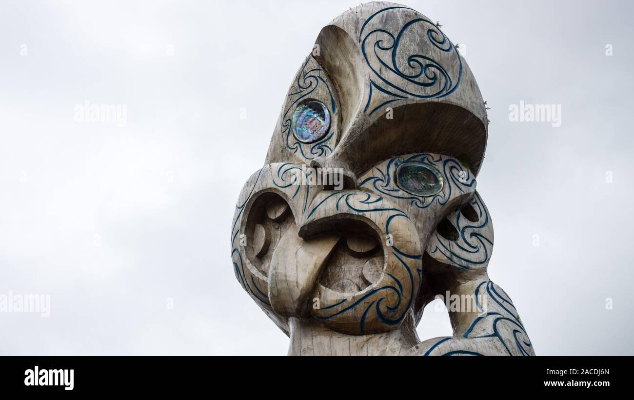 White Maori statue in New Zealand Stock Photo - Alamy