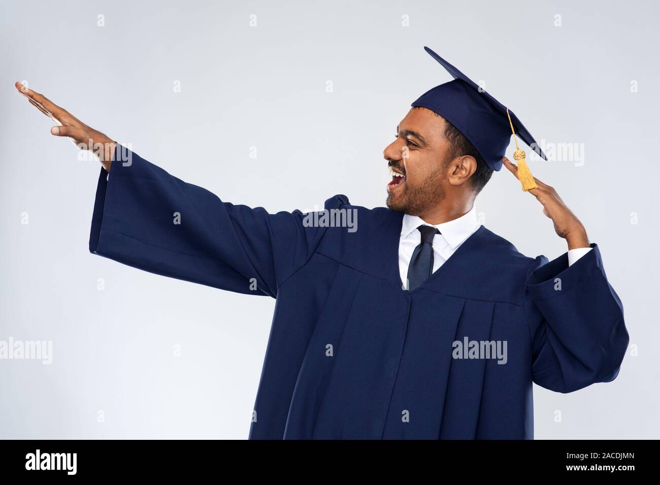 happy indian graduate student celebrating success Stock Photo - Alamy