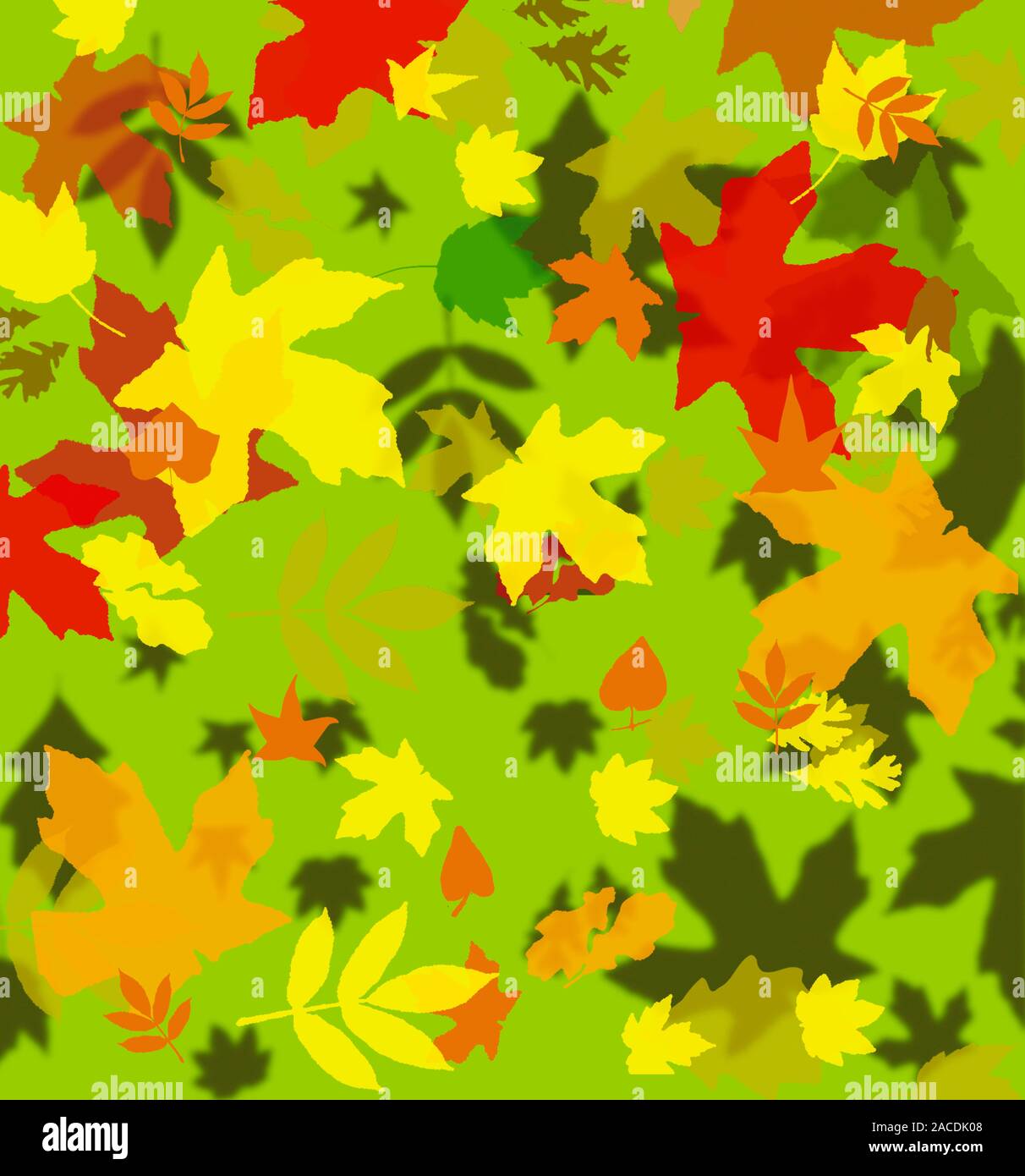 Assorted leaves, artwork Stock Photo - Alamy