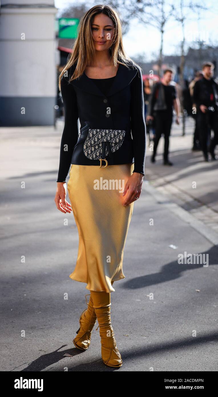 PARIS, France- February 26 2019: Mathilde Goehler on the street during ...