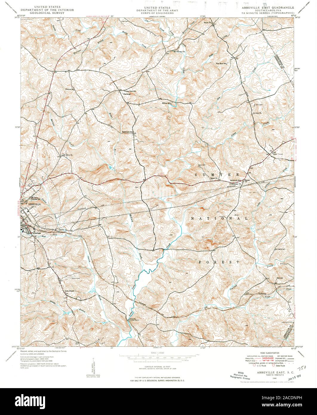 USGS TOPO Map South Carolina SC Abbeville East 260690 1948 24000 ...