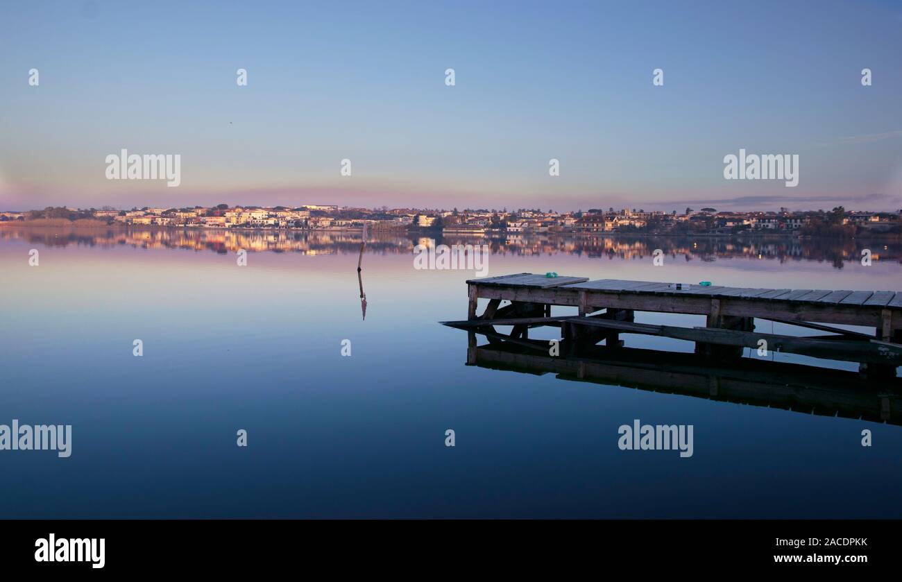 the beauty of the lake in its blue hour Stock Photo - Alamy