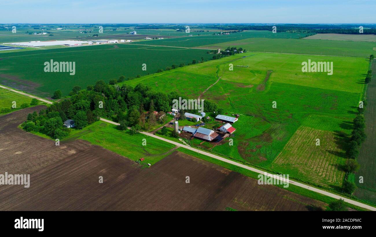 Aerial view of Confined or Concentrated Animal Feeding Operation (CAFO ...