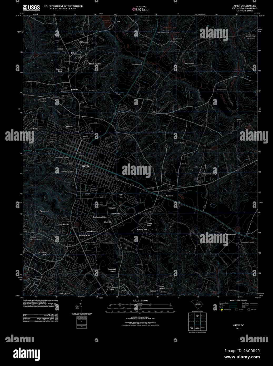 Map of aiken hi-res stock photography and images - Alamy