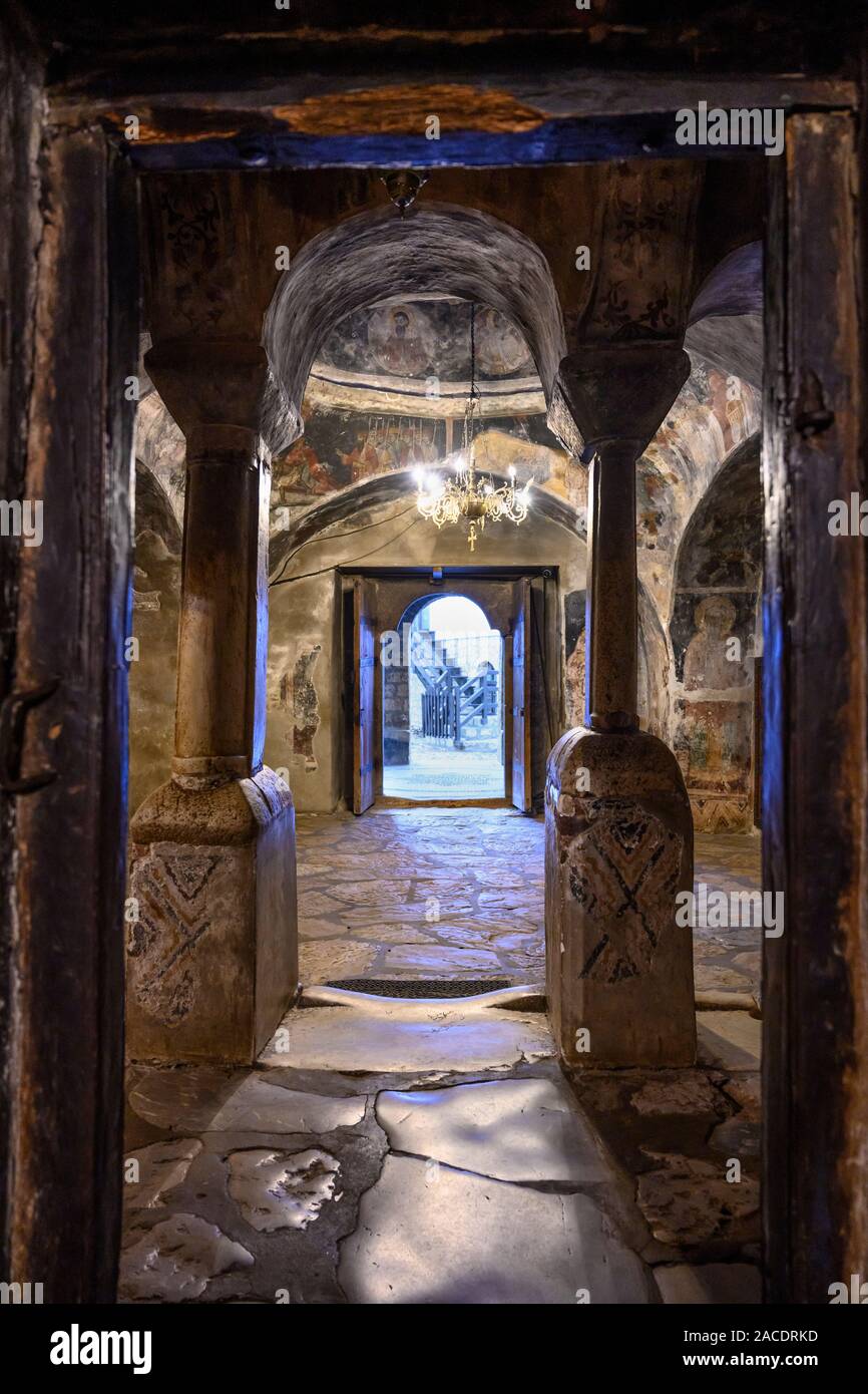 The Narthax and Interior of the church of St.Naum of Ohrid, at the ...