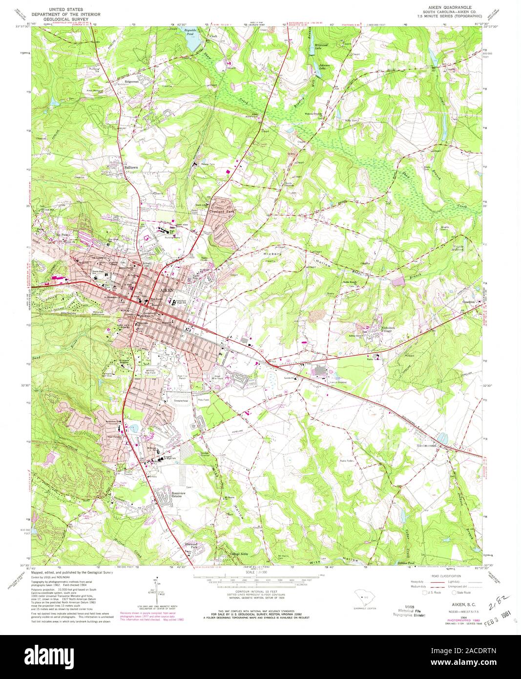 Aiken map hi-res stock photography and images - Alamy