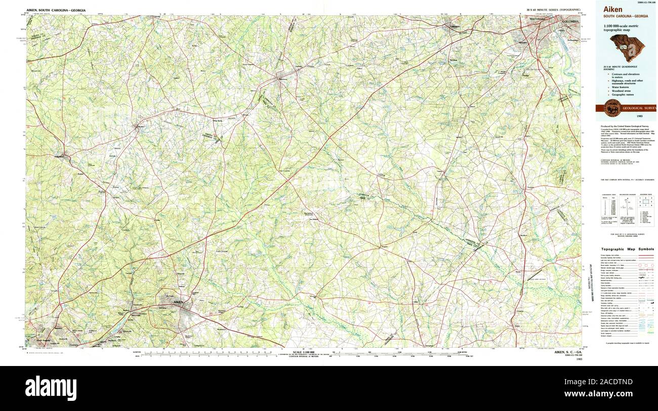 Map of aiken hi-res stock photography and images - Alamy