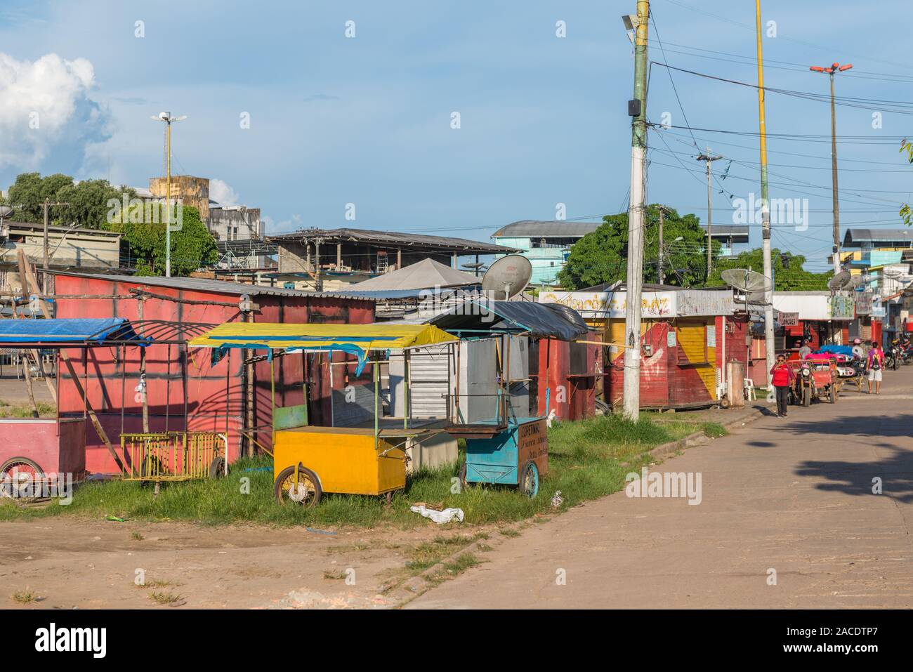 Vivid town of Tefé on Lake Tefé, Amazona River, Amazon State, Northern ...