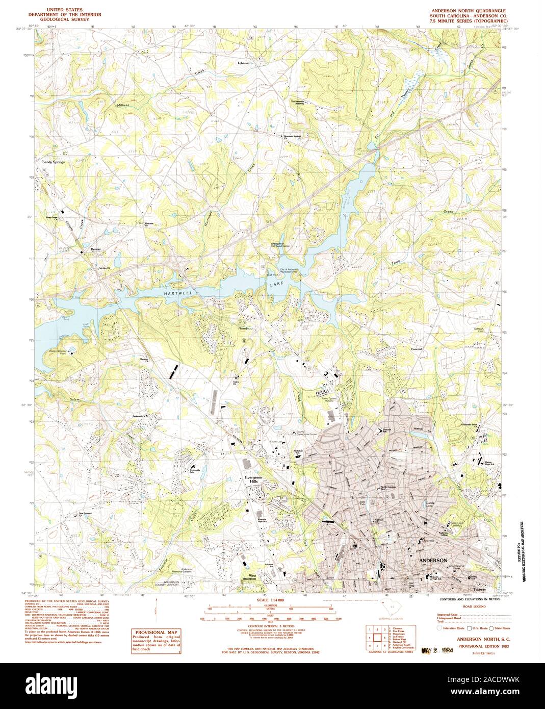 Anderson south carolina map hi-res stock photography and images - Alamy