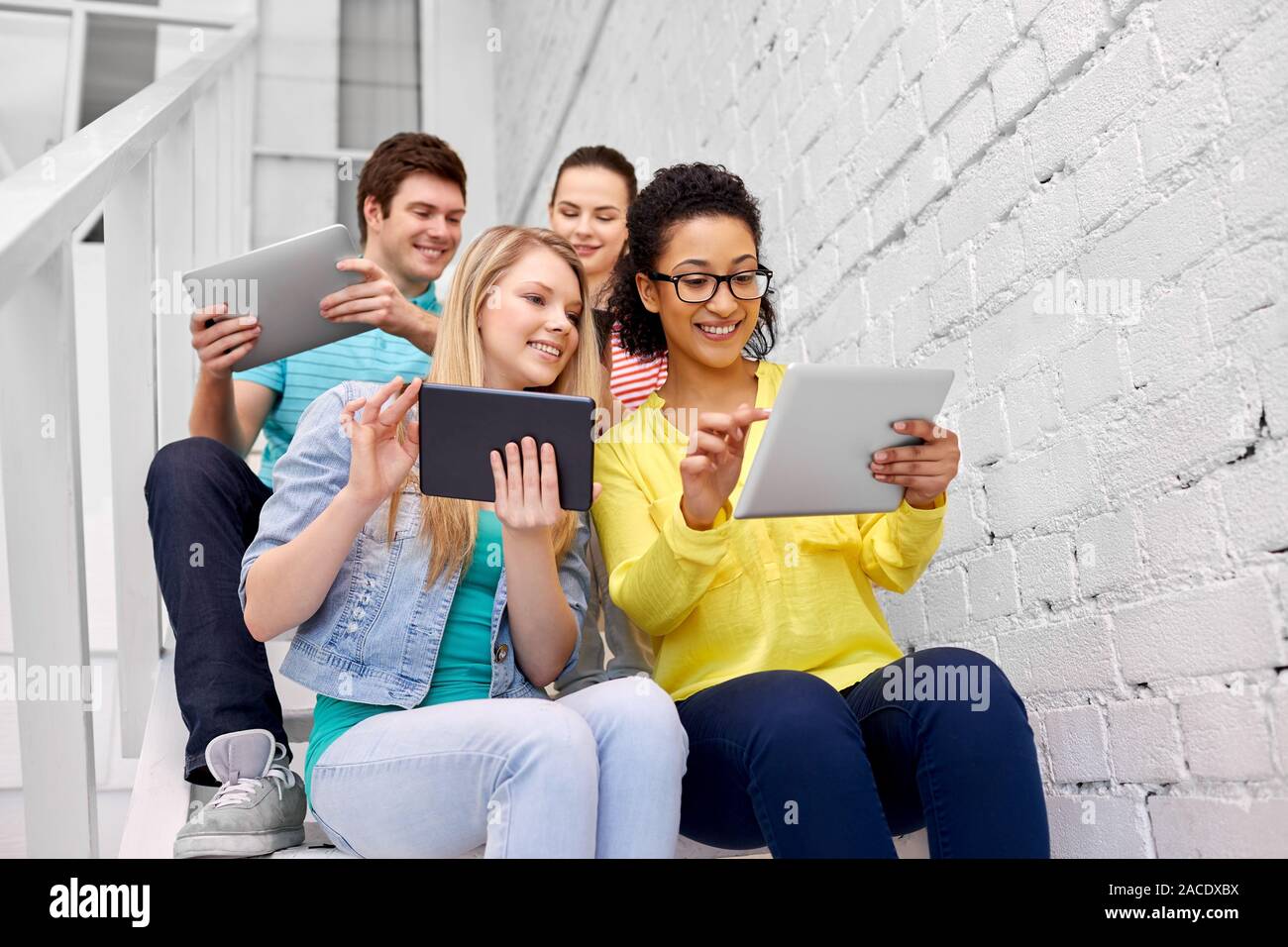 high school students with tablet computers Stock Photo - Alamy