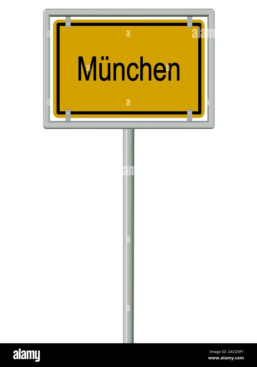 City sign München against white background, illustration Stock Photo ...
