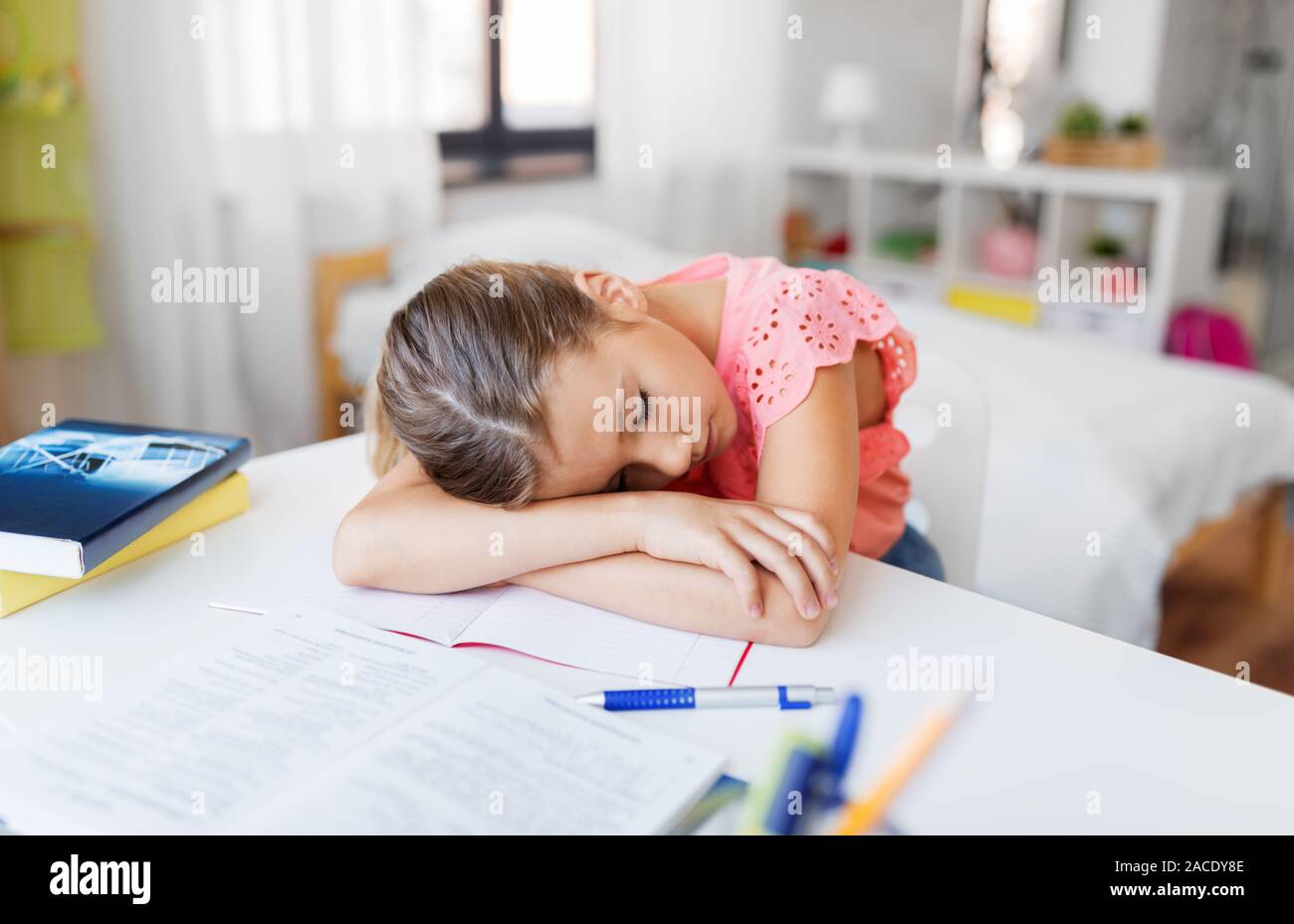 Kids asleep at table hi-res stock photography and images - Alamy