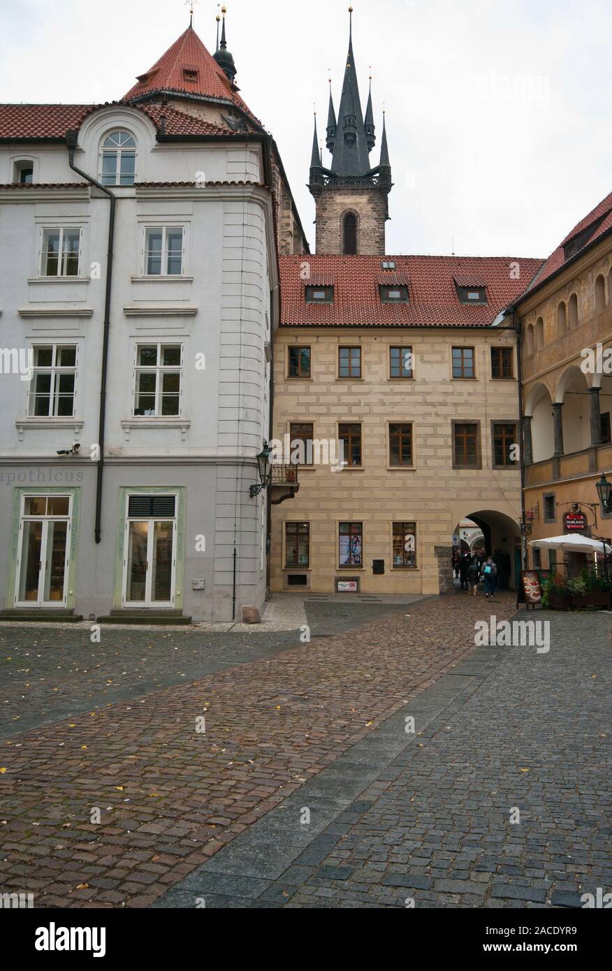 Buildings in a Square In The Old Town Area Of Prague Czech Republic ...