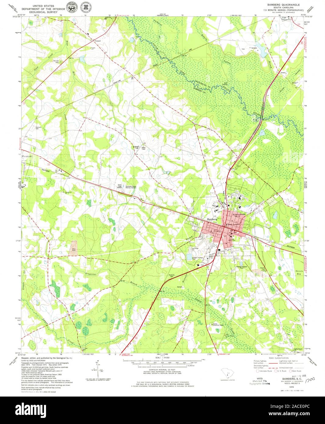 Map of bamberg south carolina hi-res stock photography and images - Alamy