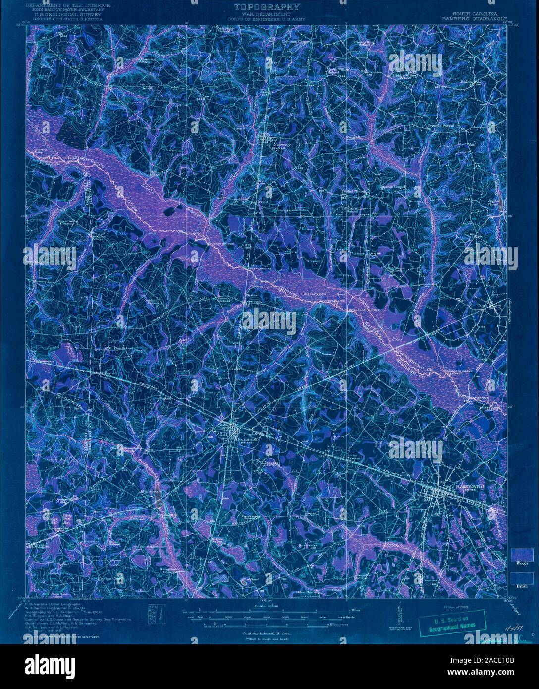Map of bamberg south carolina hi-res stock photography and images - Alamy