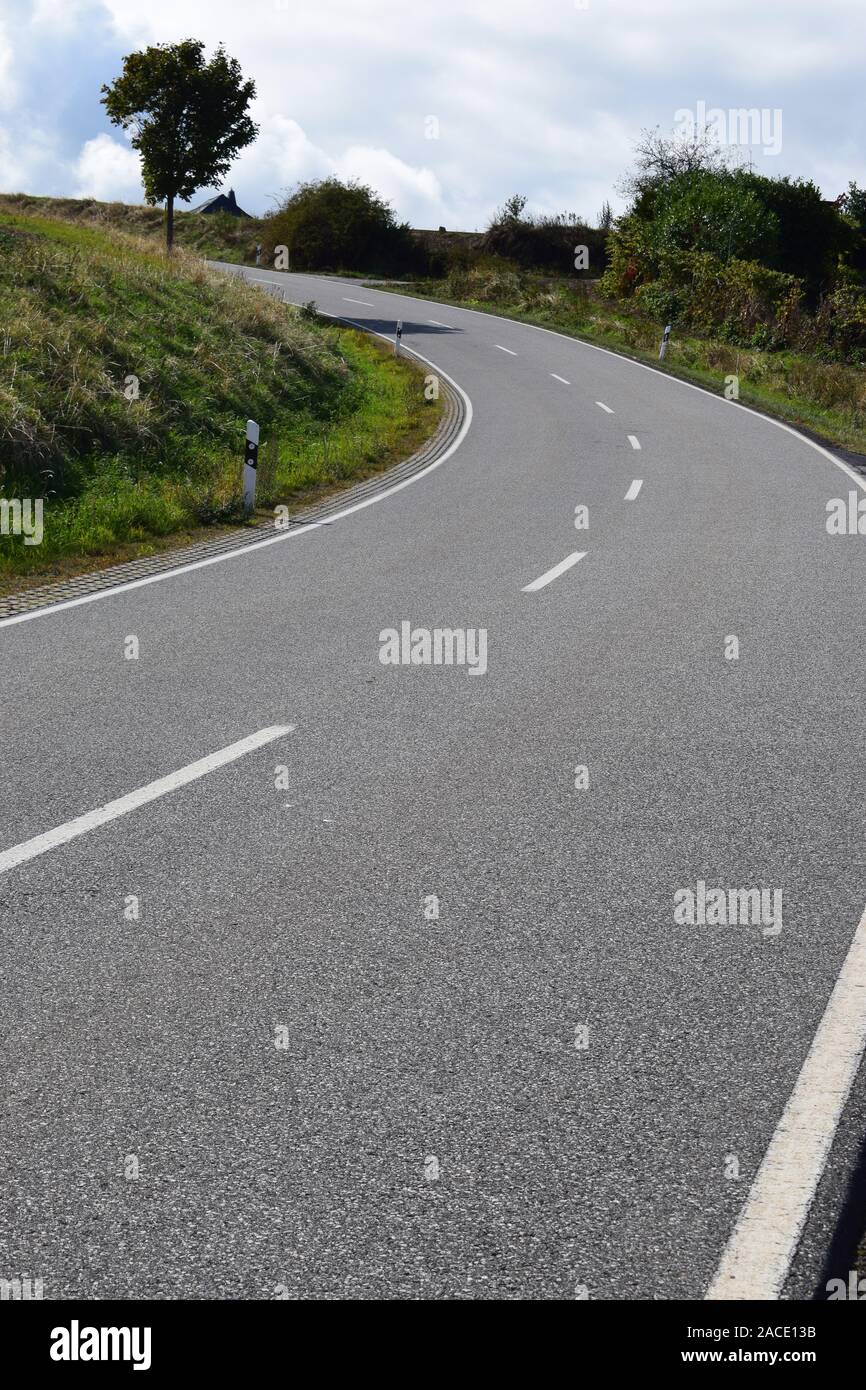 country road curve in rural Eifel Stock Photo - Alamy