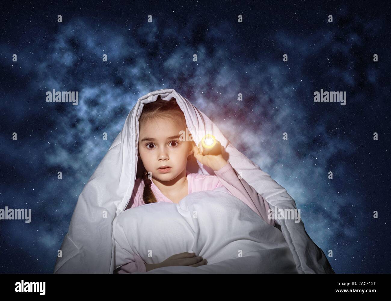 Child flashlight sky hi-res stock photography and images - Alamy