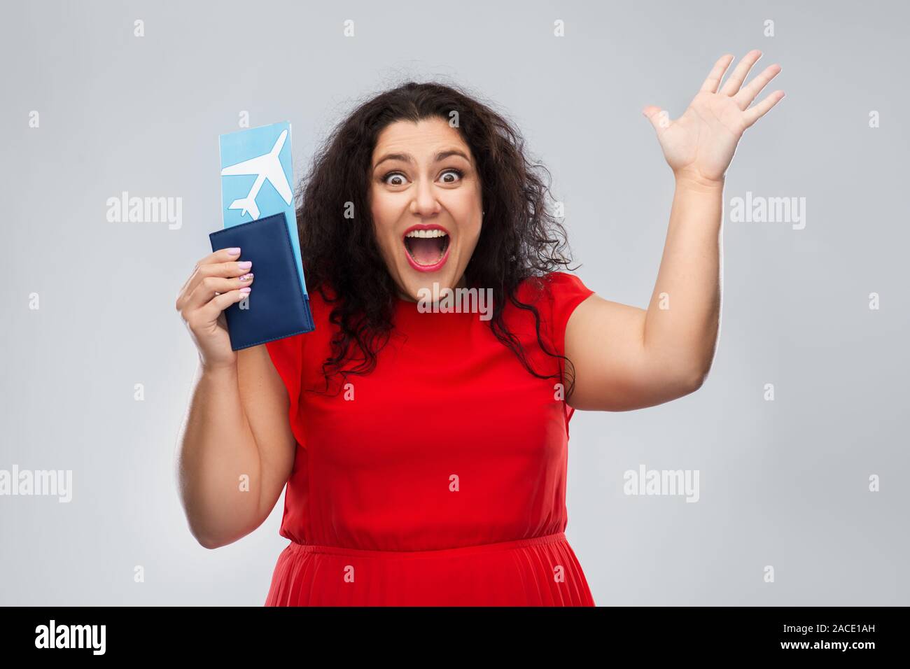 Woman passport ticket hi-res stock photography and images - Alamy