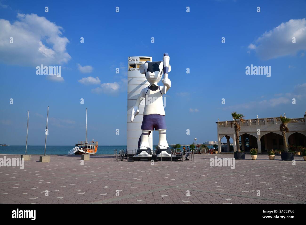 Doha, Qatar - Nov 21. 2019. Oryx Orry is the mascot of Asian sports at ...
