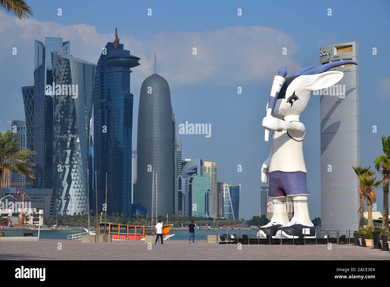 Doha, Qatar - Nov 21. 2019. Oryx Orry is the mascot of Asian sports at ...
