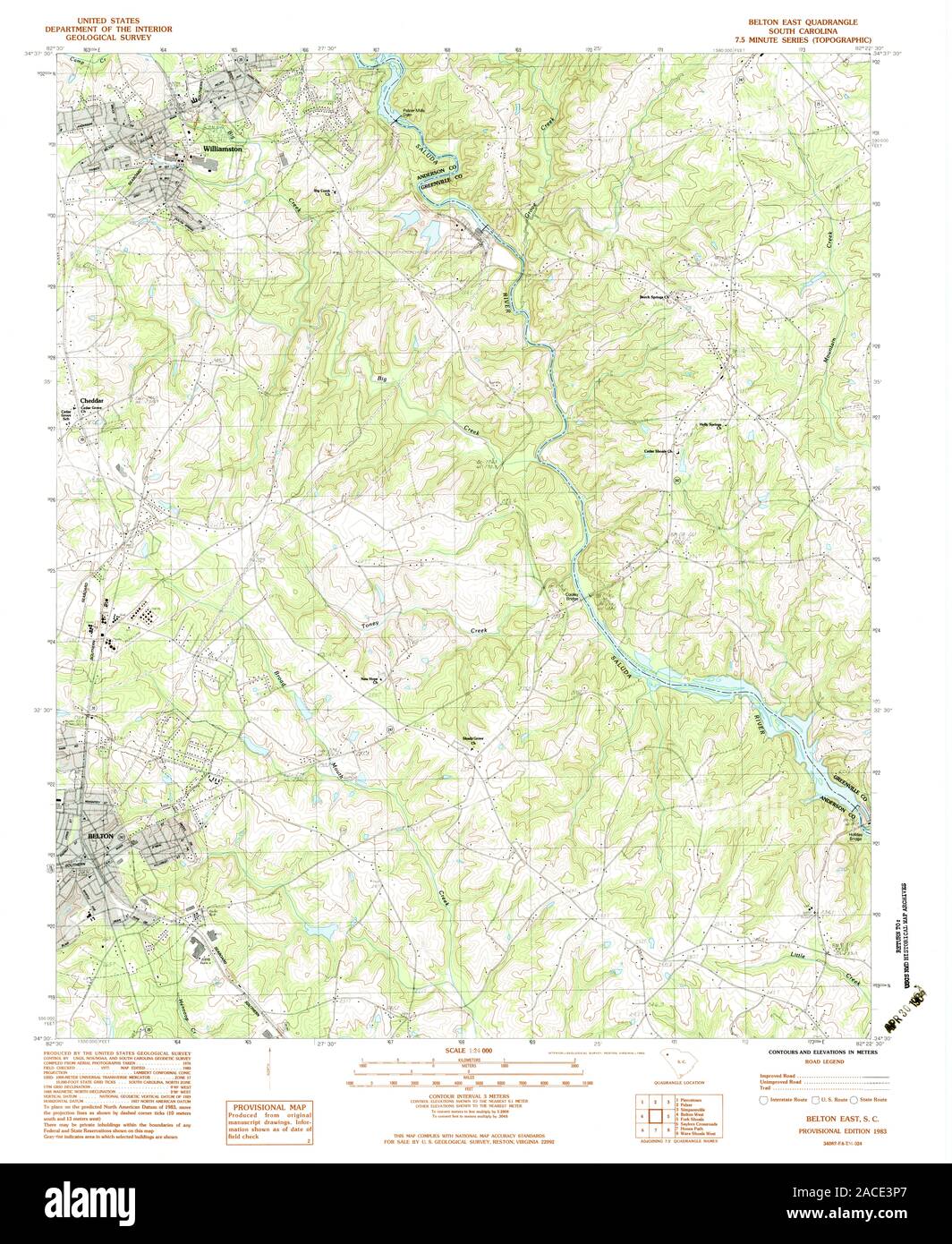 USGS TOPO Map South Carolina SC Belton East 260742 1983 24000 ...