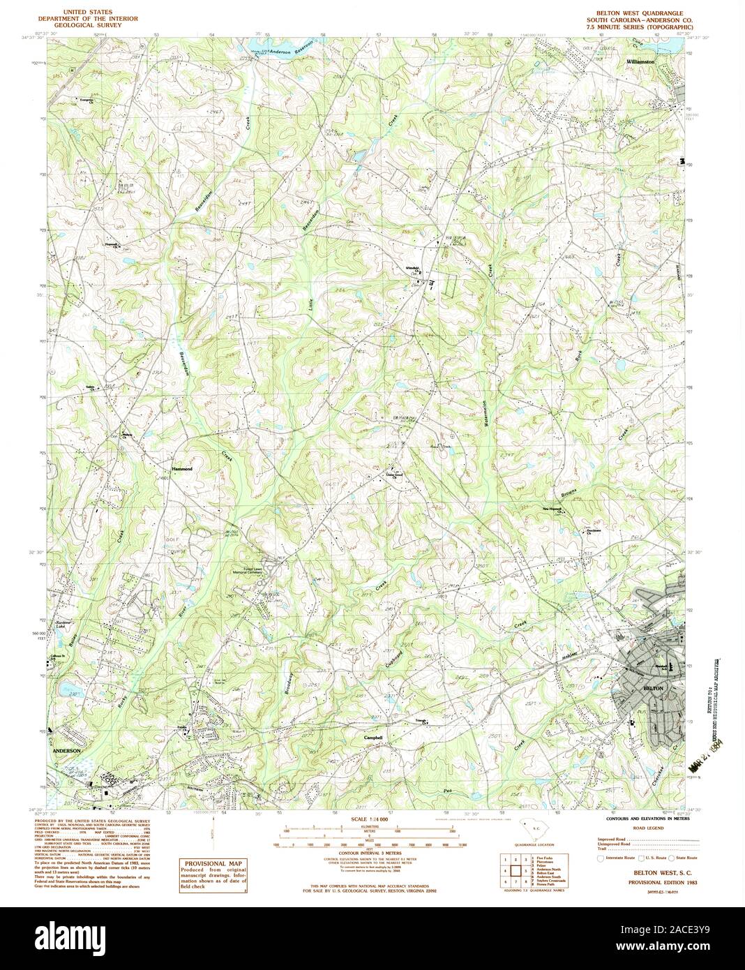 Map of south carolina belton hi-res stock photography and images - Alamy