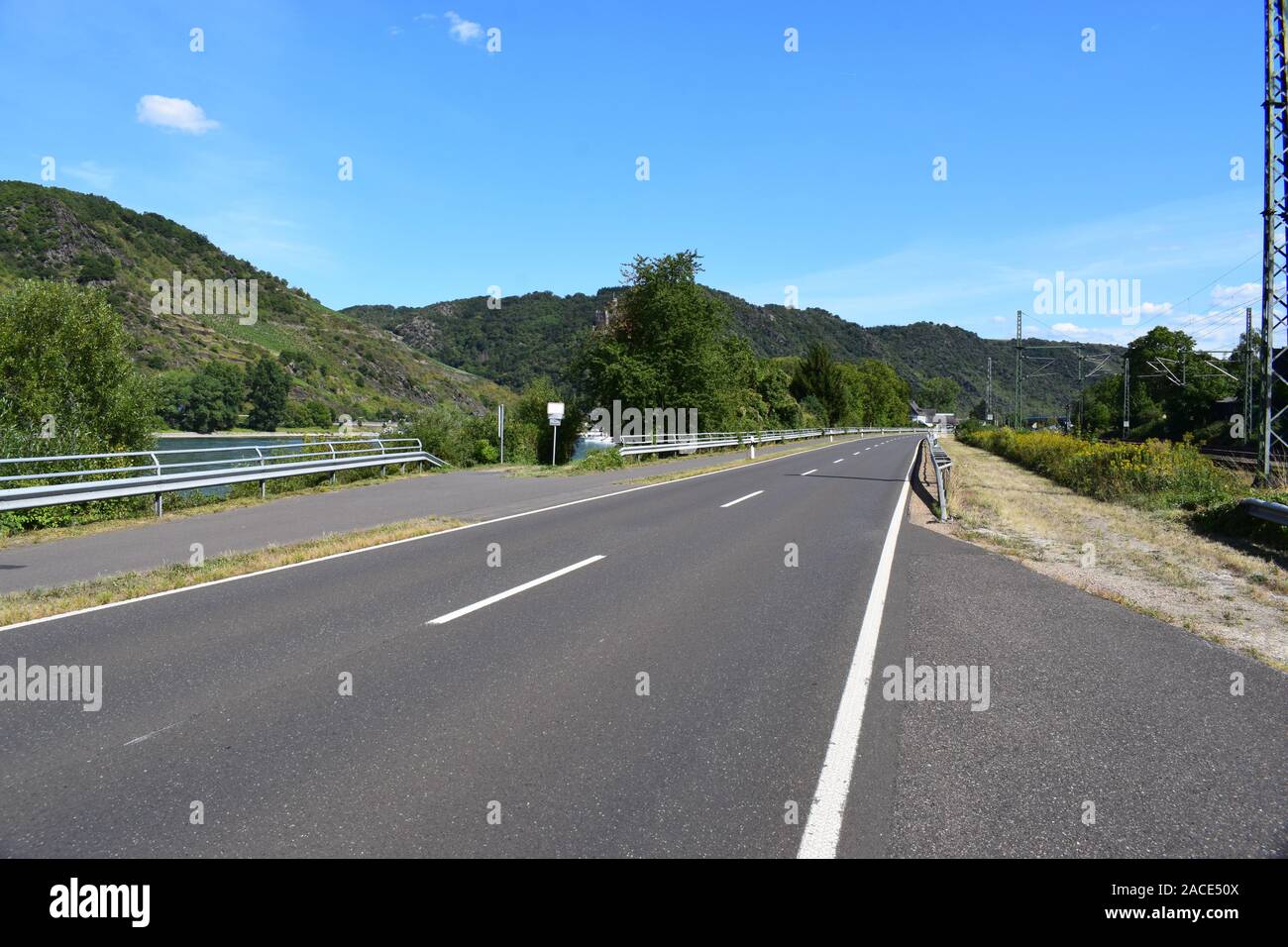 Rhine valley road Stock Photo - Alamy
