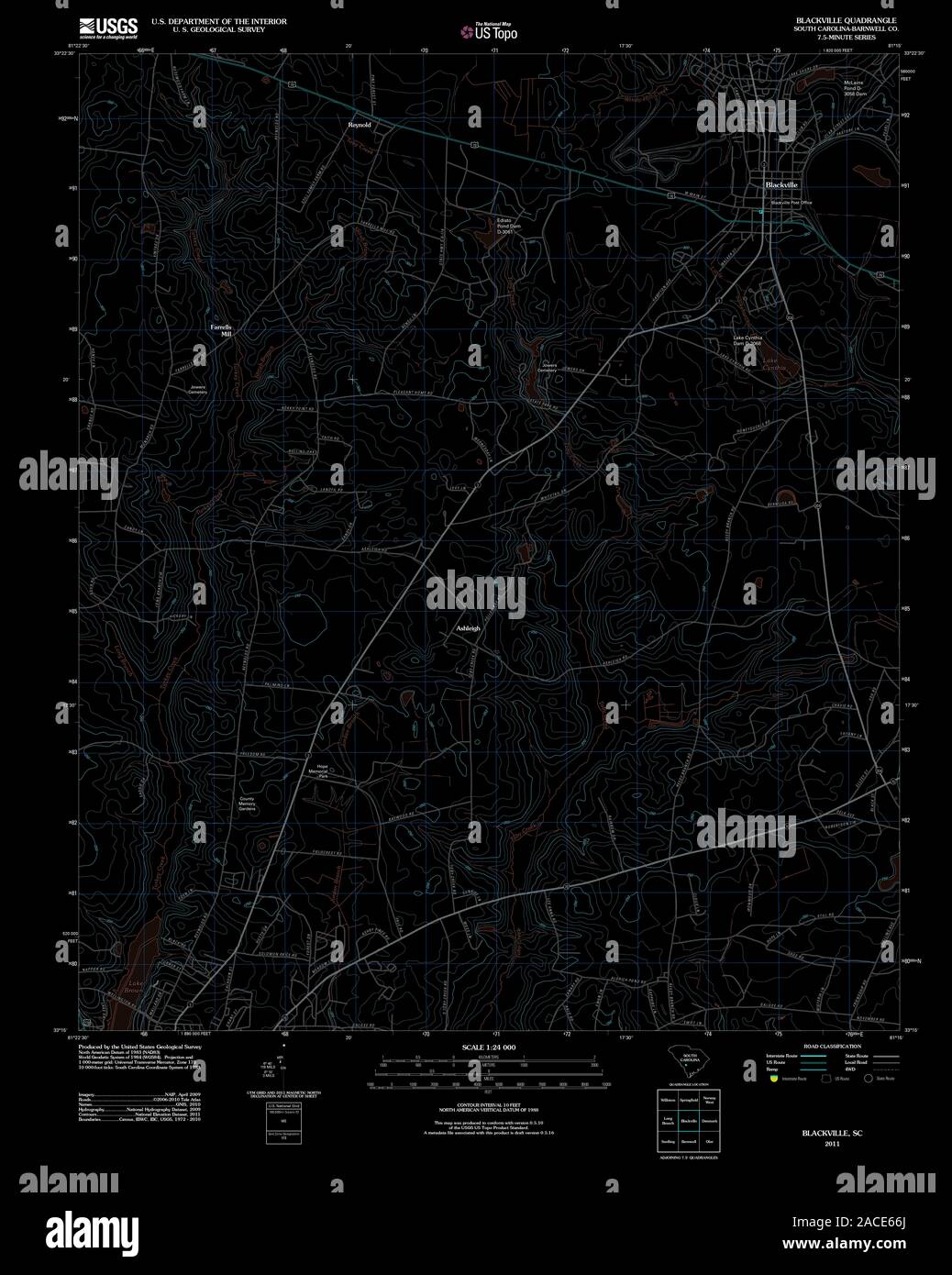 Blackville south carolina map hi-res stock photography and images - Alamy