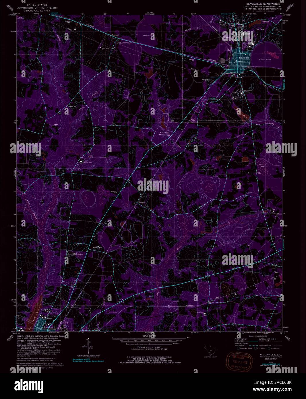 Blackville south carolina map hi-res stock photography and images - Alamy