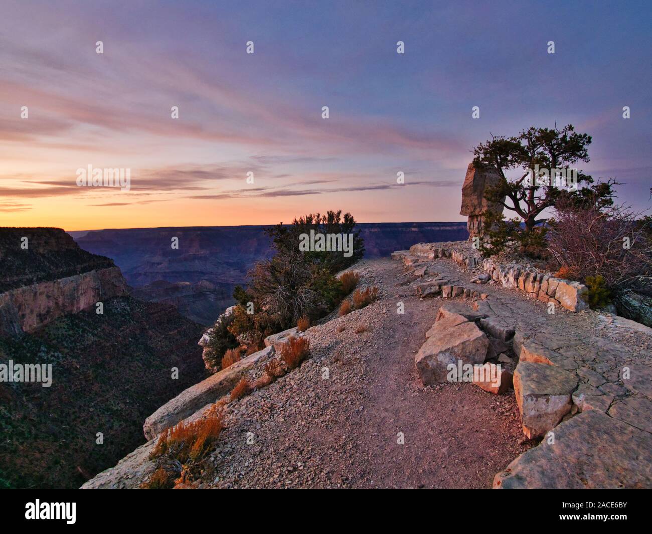 Sunset clouds in Grand Canyon at Shoshone Point, AZ Stock Photo - Alamy