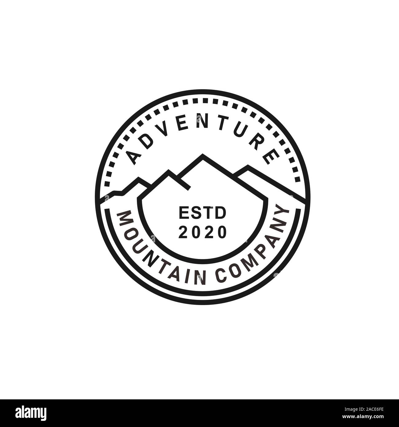 Vintage Retro Mountain Stamp Label Logo design for Adventure Outdoor ...