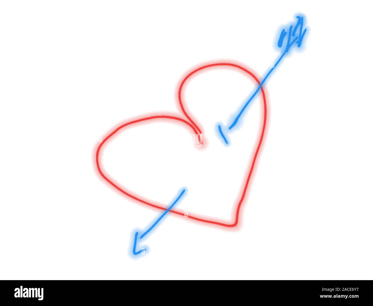 How To Draw A Heart With An Arrow Love Heart With Cupid Arrow Hand