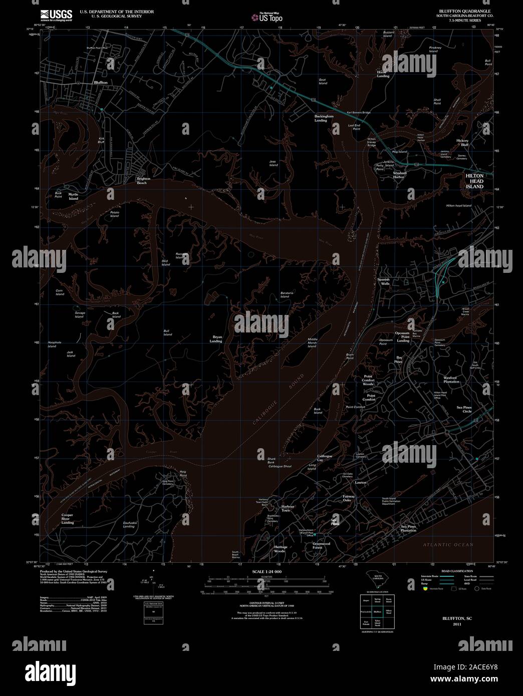 Map of bluffton hi-res stock photography and images - Alamy