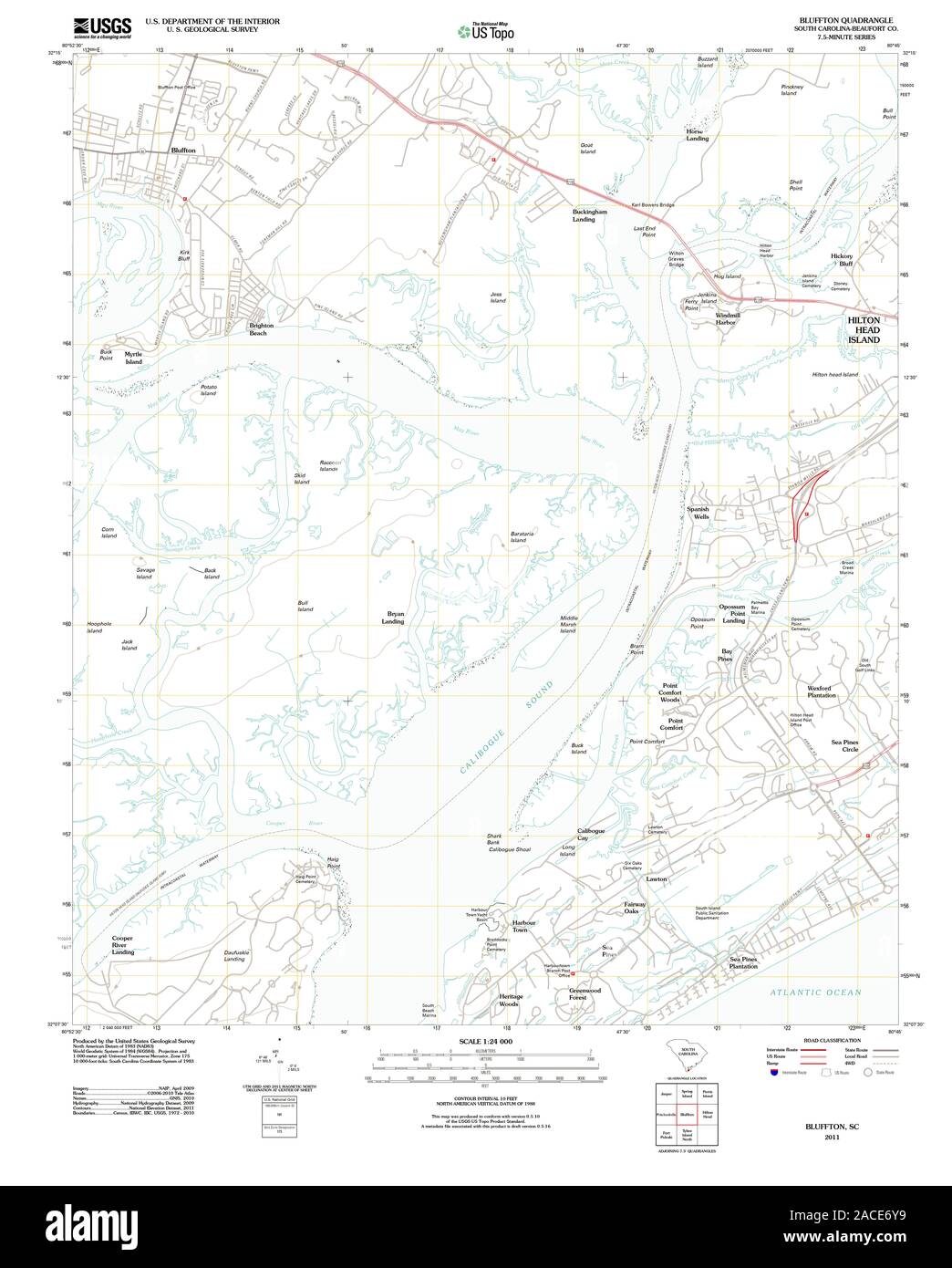 Bluffton south carolina map hi-res stock photography and images - Alamy