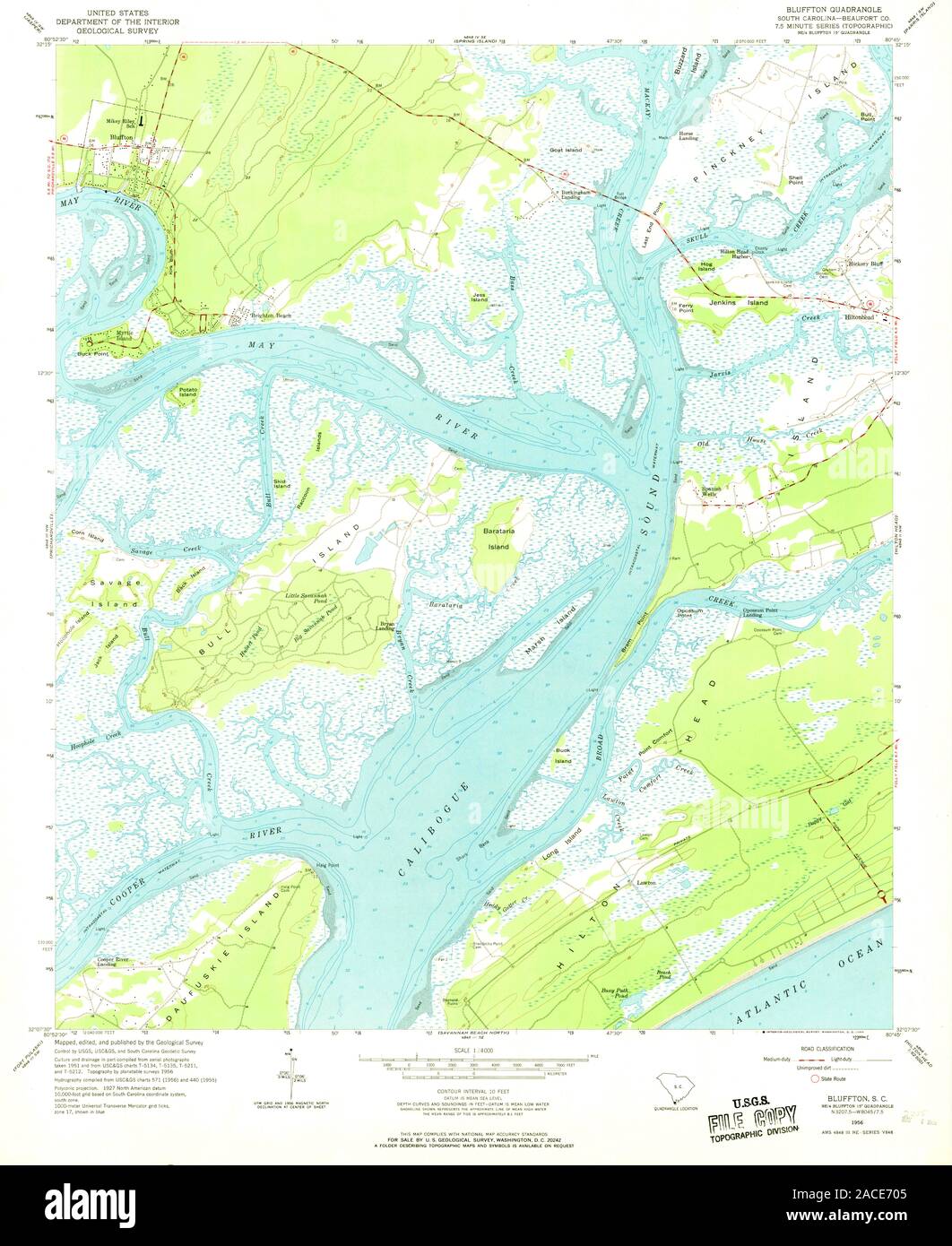 Bluffton south carolina map hi-res stock photography and images - Alamy