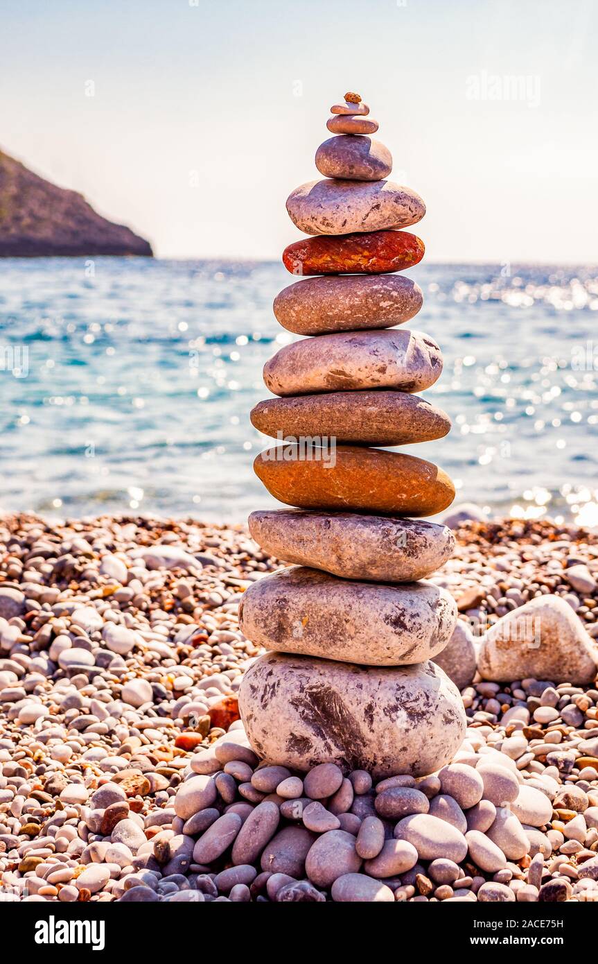 Balancing Rocks On The Beach