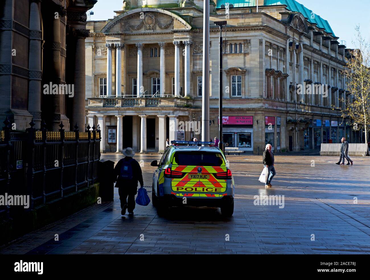 Police car parked the city centre, Hull, East Yorkshire, England UK ...