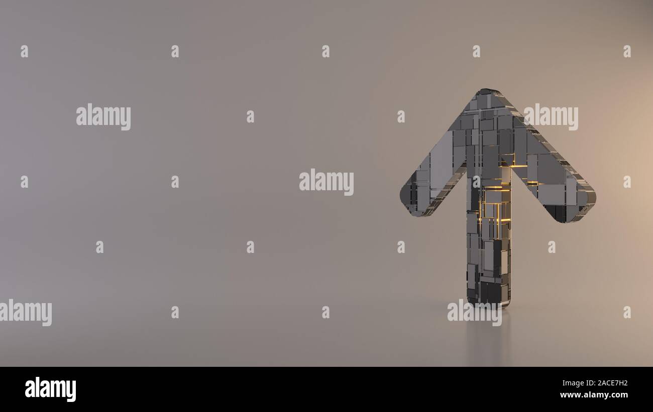 3d rendering metal techno rectangular geometric greeble symbol of ...